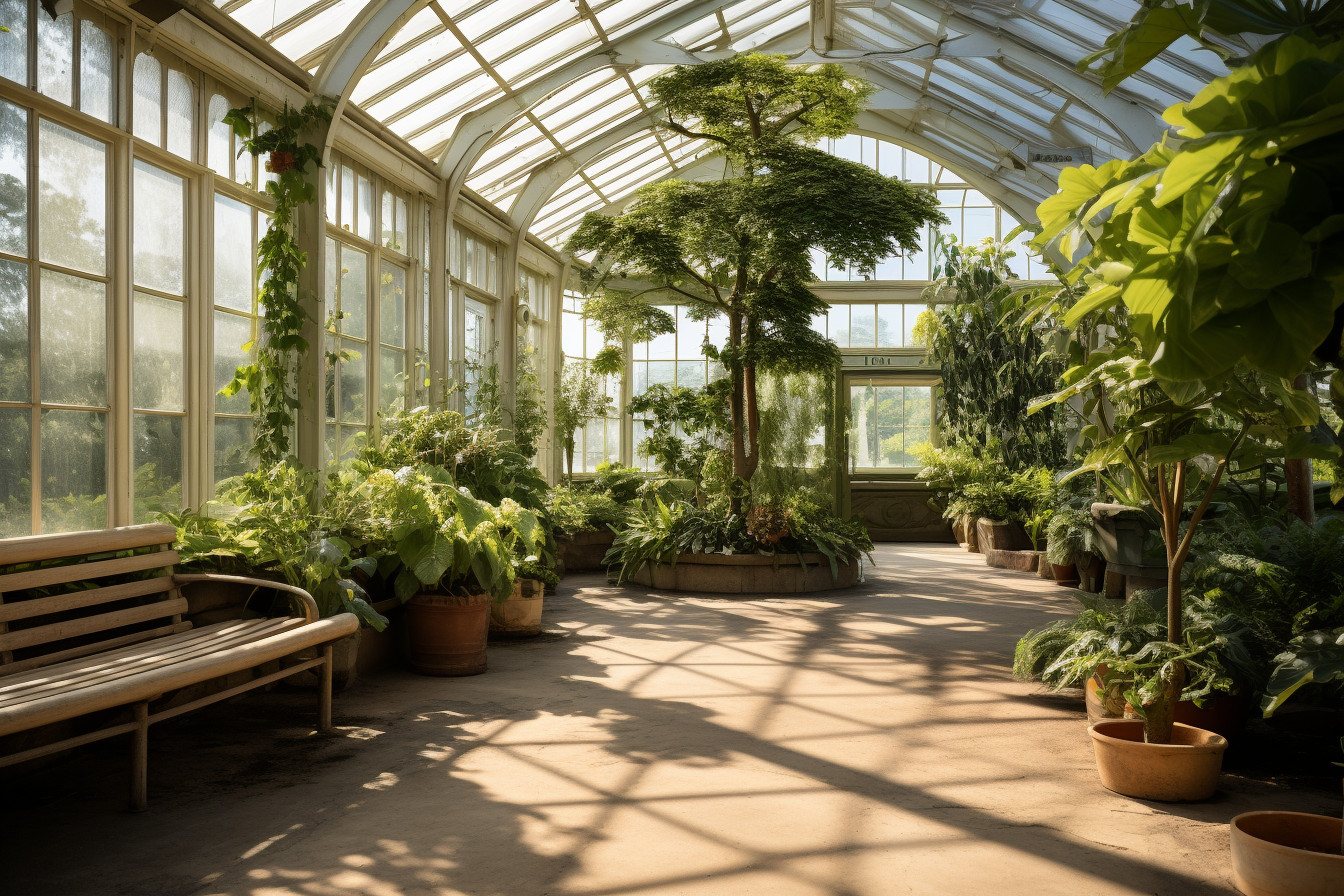 Bright Sunlit Greenhouse Interior with Lush Plants - Free Image - Imgenic Bright Sunlit Greenhouse Interior with Lush Plants - Free Image - Imgenic